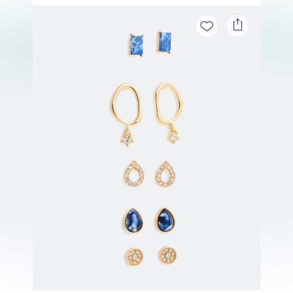 Kevia | Jewelry | Kevia Heidi 5 Piece Elegant Gold And Blue Earring Set ...